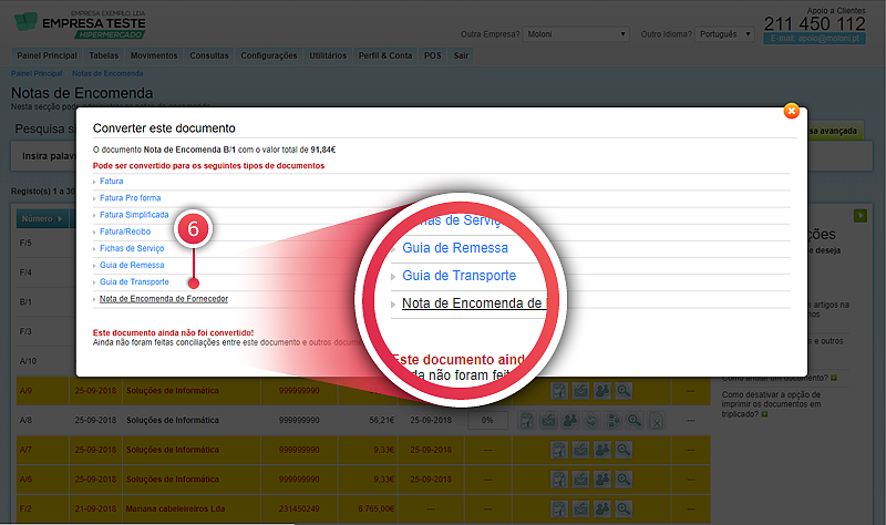Como converter uma Nota de Encomenda de Cliente numa Nota de Encome...