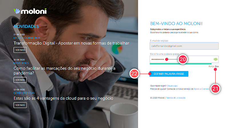 Como subscrever o Moloni | Moloni | Software de Facturação Online